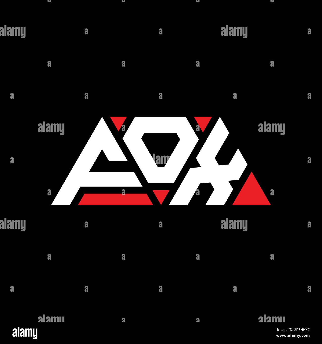 FOX triangle letter logo design with triangle shape. FOX triangle logo ...