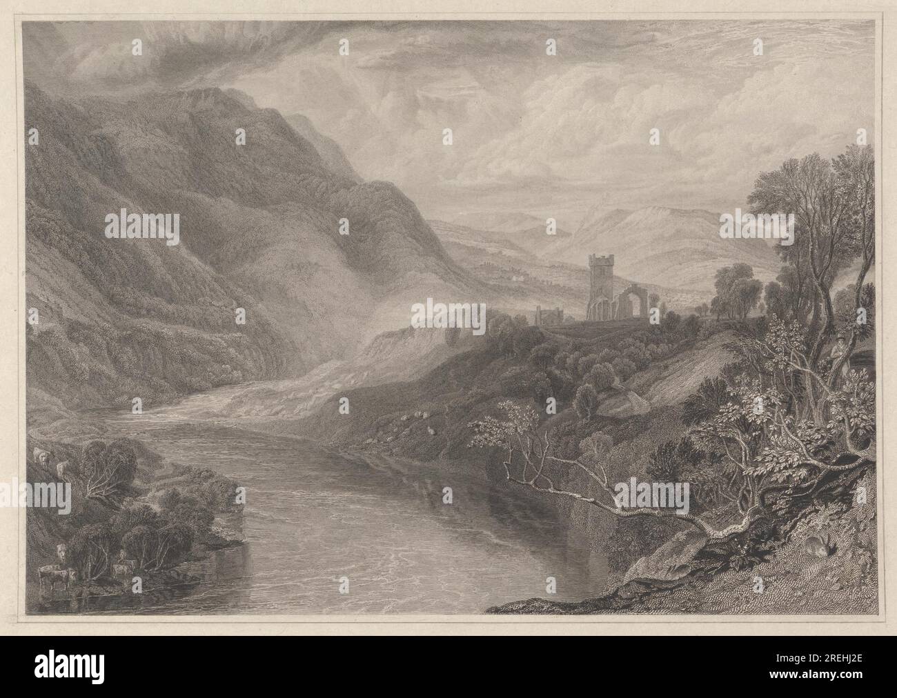 Merrick Abbey, Swaledale between 1818 and 1823 by John Charles Varrall ...