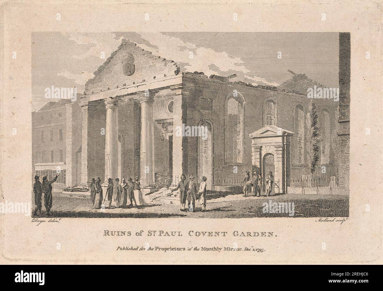 Ruins of St. Paul Covent Garden 1795 by Thomas Medland Stock Photo - Alamy