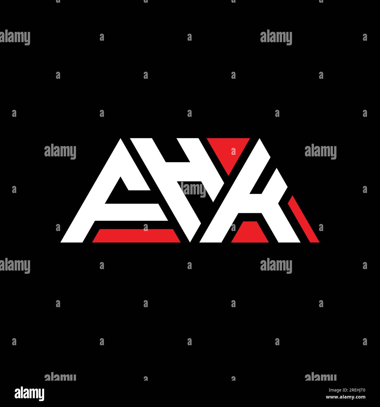 FHK triangle letter logo design with triangle shape. FHK triangle logo ...