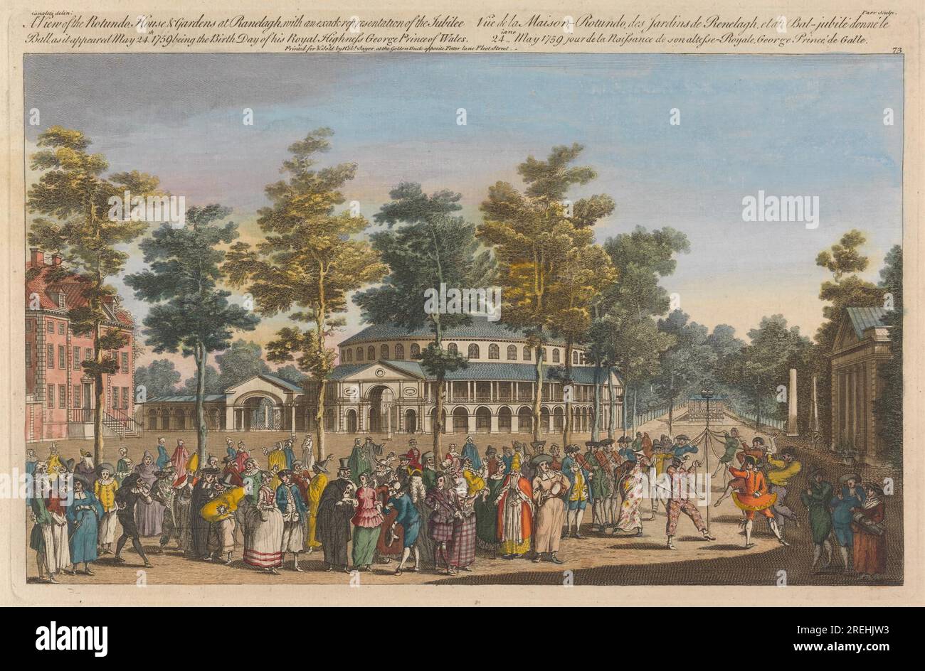 An View of the Rotunda, House and Gardens at Ranelagh with an exact ...