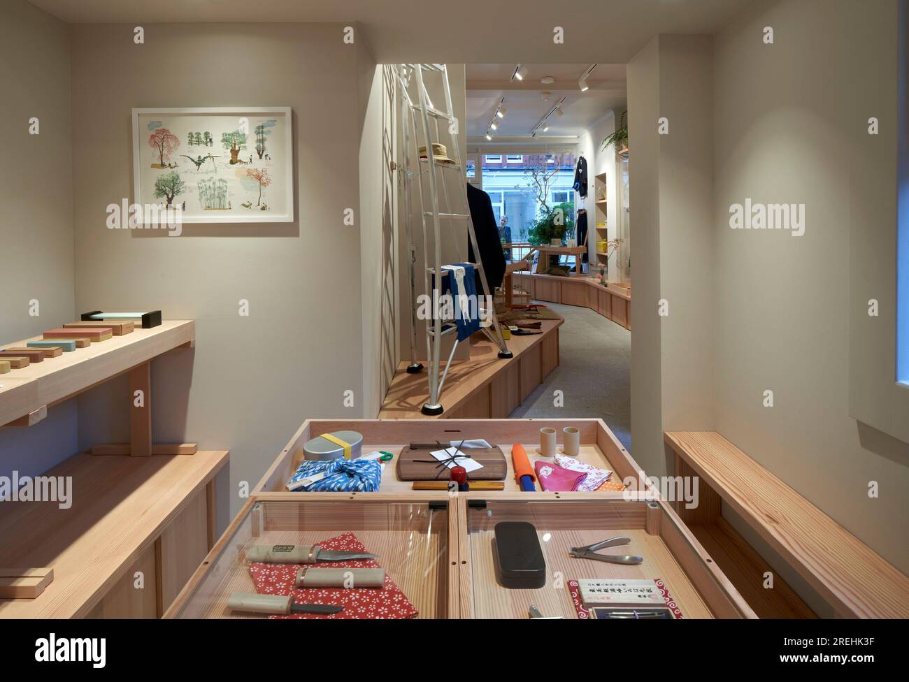 Shop Interior showing bespoke display cases. Niwaki Store London, London, United Kingdom ...