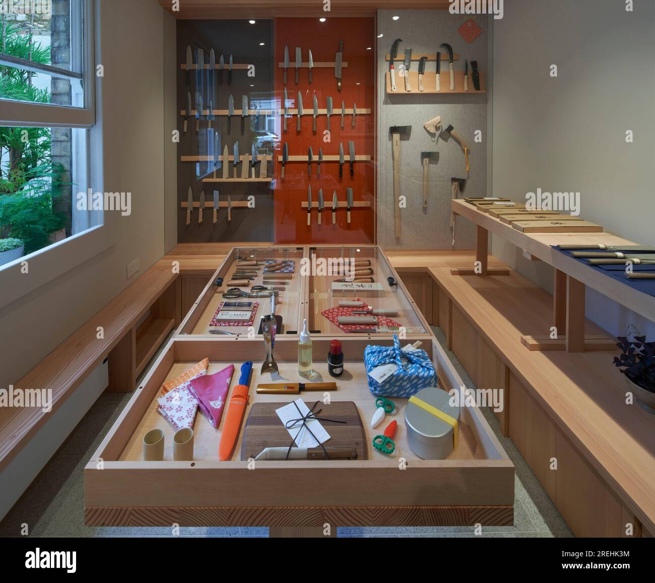 Shop Interior showing bespoke display cases. Niwaki Store London, London, United Kingdom ...