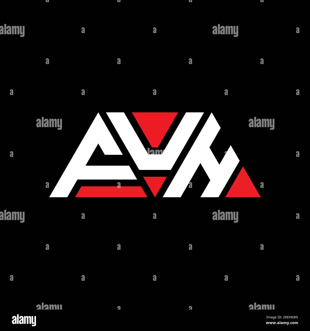 FUH triangle letter logo design with triangle shape. FUH triangle logo ...