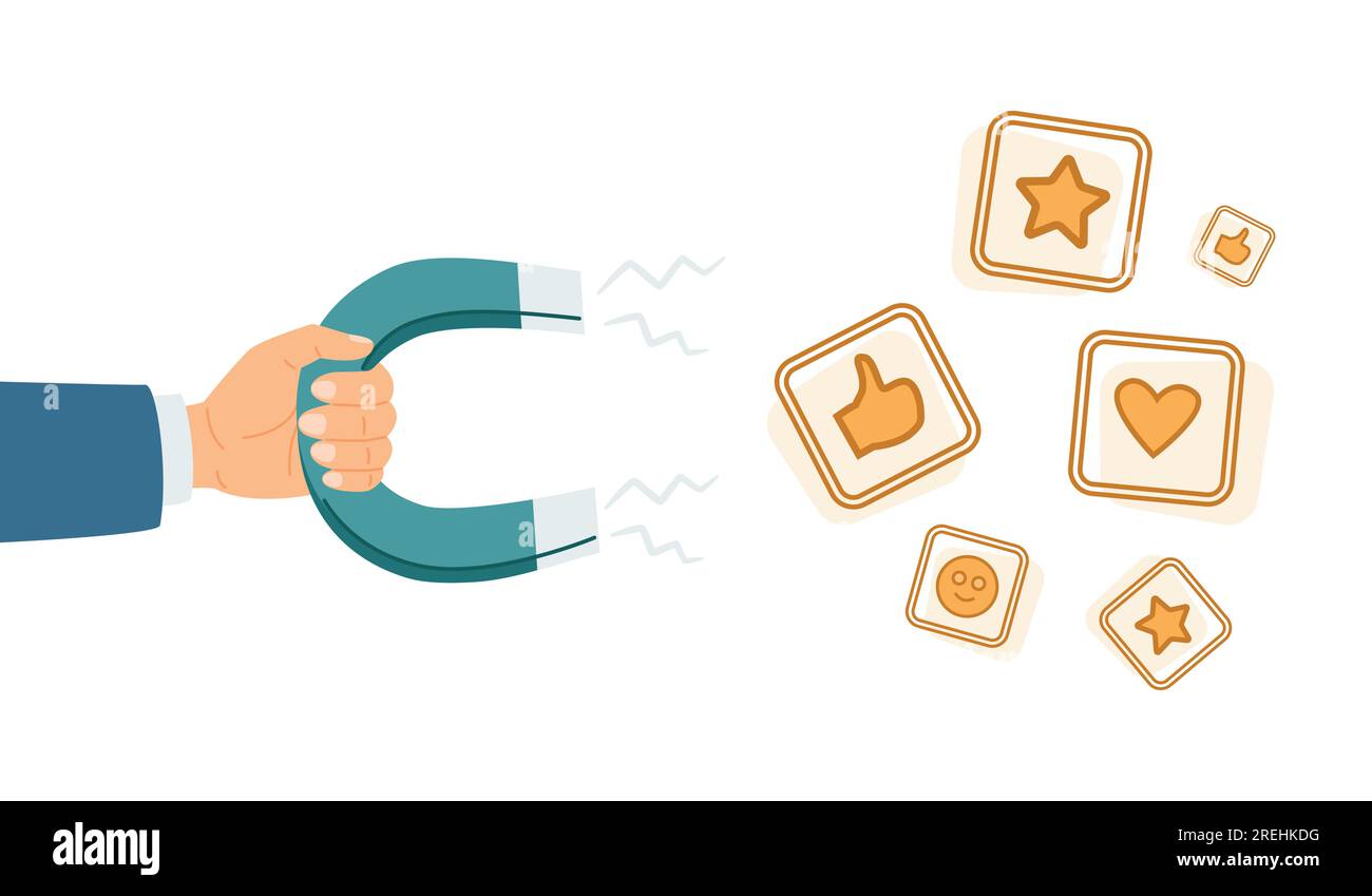 Marketing influencer, share and promotion social popularity. Vector of ...