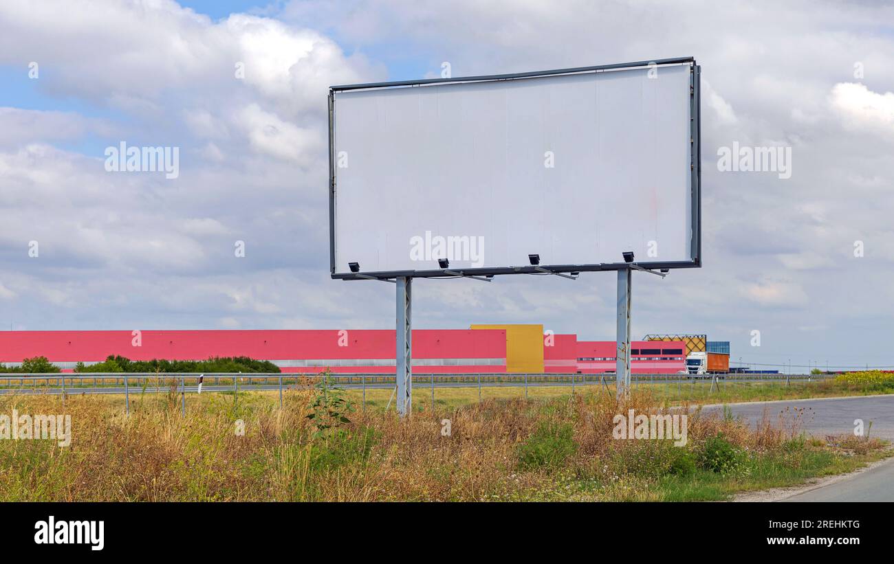 White Billboard Advertising at Highway Road Copy Space Stock Photo - Alamy