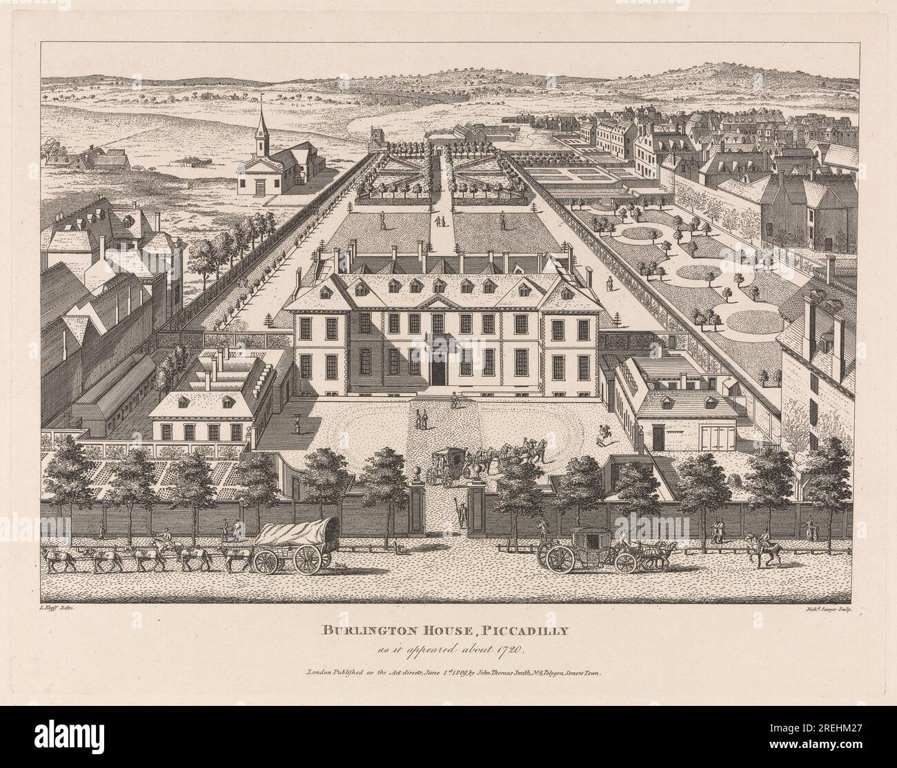 Burlington House, Piccadilly 1809 by Richard Sawyer Stock Photo - Alamy
