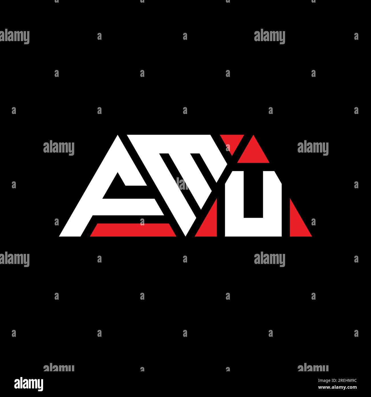 FMU triangle letter logo design with triangle shape. FMU triangle logo ...