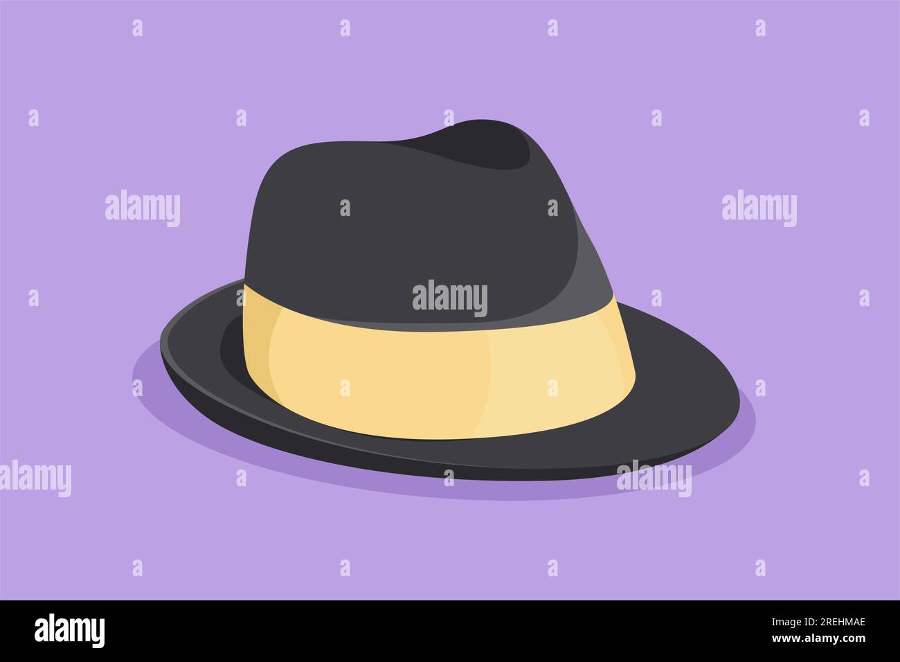 Character flat drawing of beach hat panama icon, label, template ...