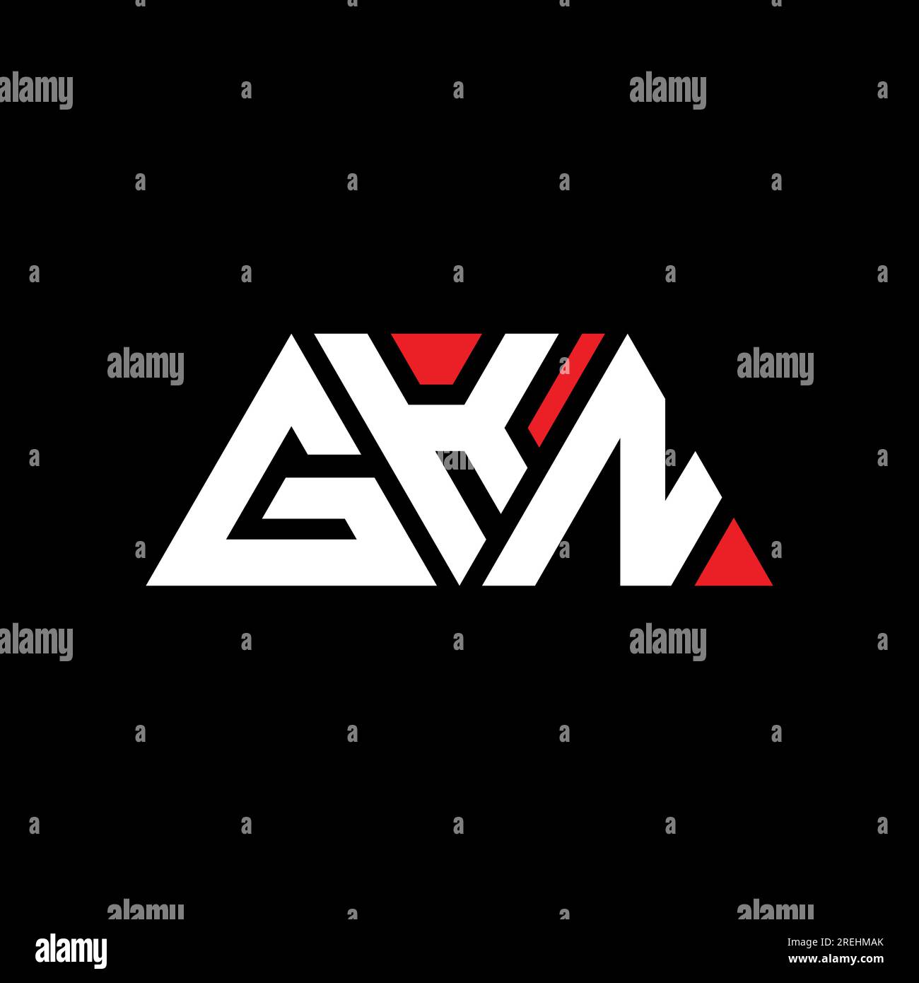 GKN triangle letter logo design with triangle shape. GKN triangle logo ...