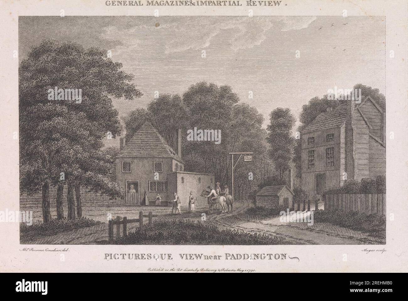 Picturesque View near Paddington 1790 by William Angus Stock Photo - Alamy