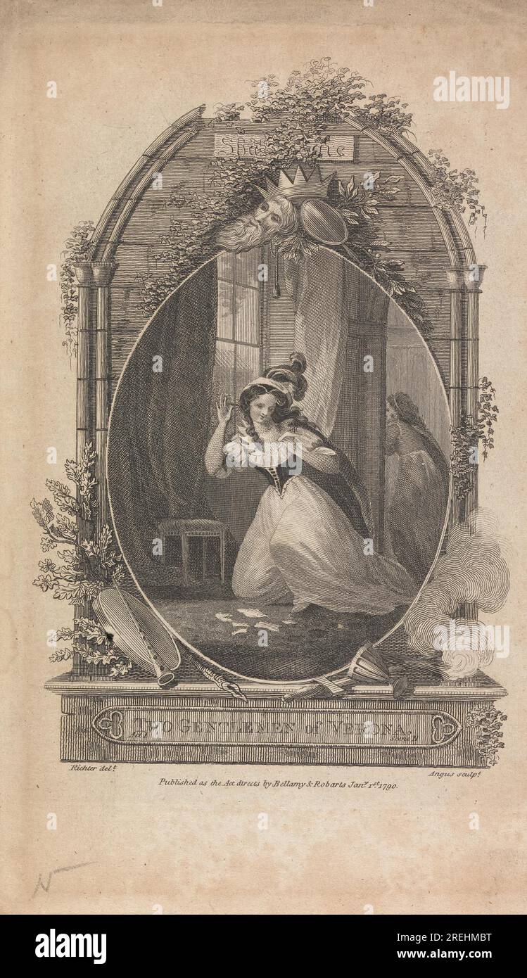 Two Gentlemen of Verona, Act I, Sc. II 1790 by William Angus Stock ...