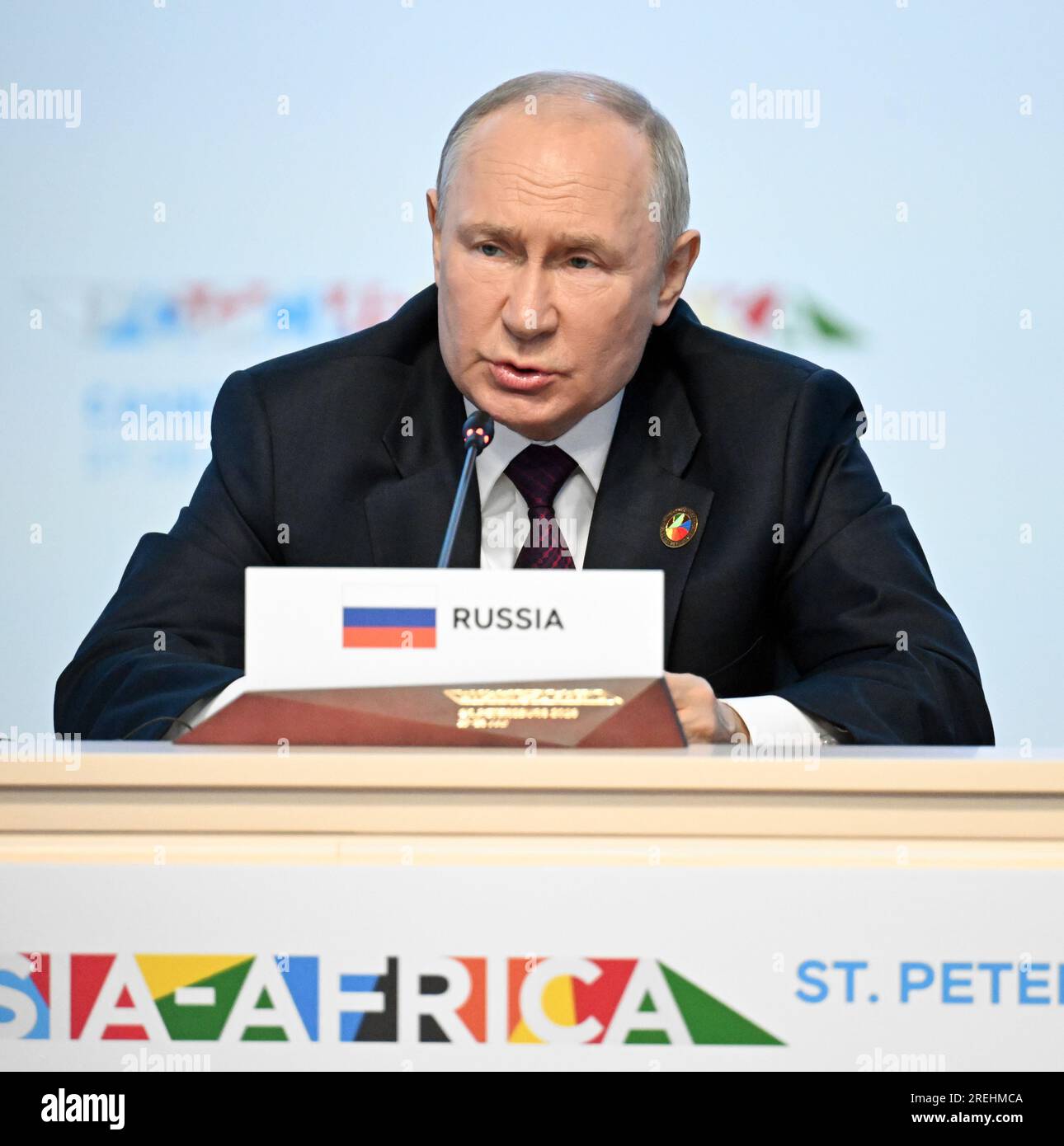 Russian President Vladimir Putin during the plenary session of the ...