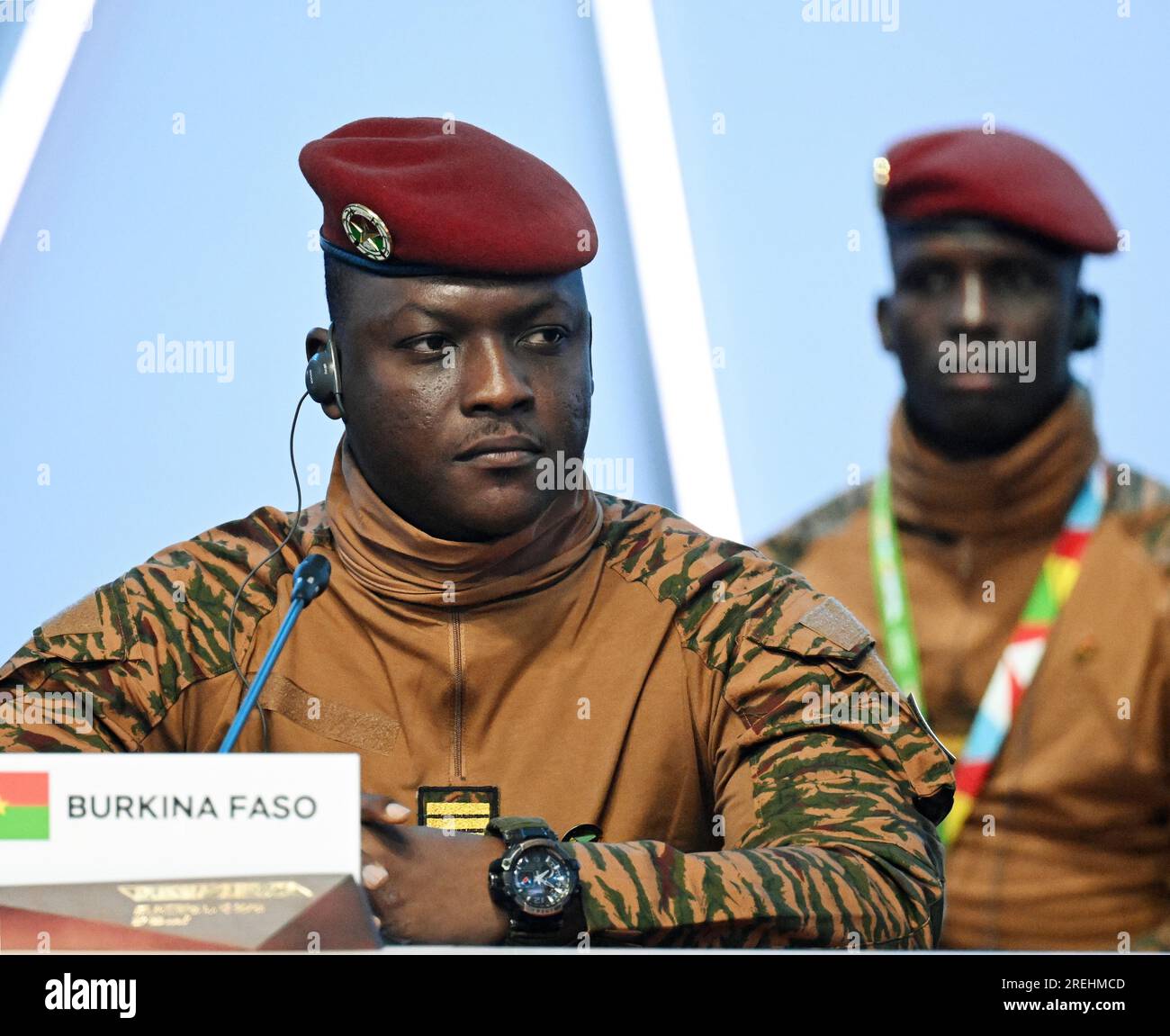 President of Burkina Faso Ibrahim Traore during the plenary session of ...