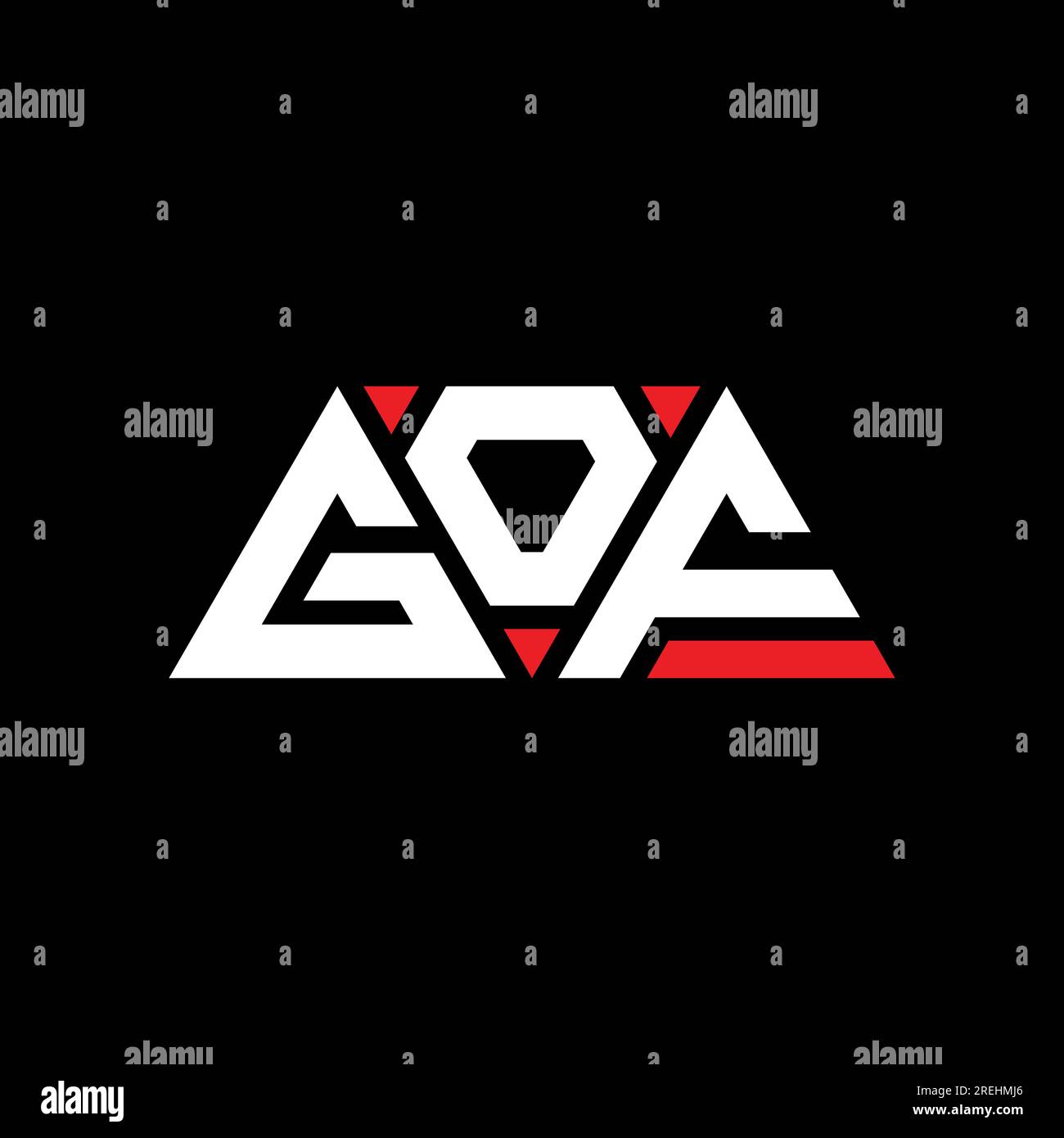 GOF triangle letter logo design with triangle shape. GOF triangle logo ...