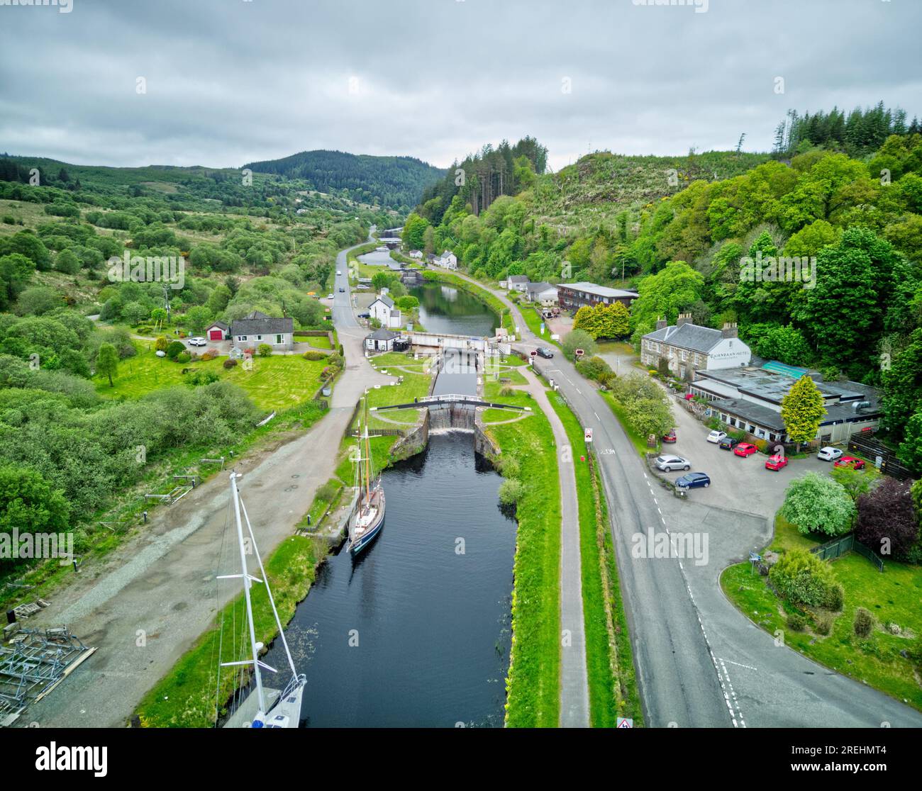 The Crinan Canal at Cairnbaan, Argyll, Scotland Stock Photo - Alamy