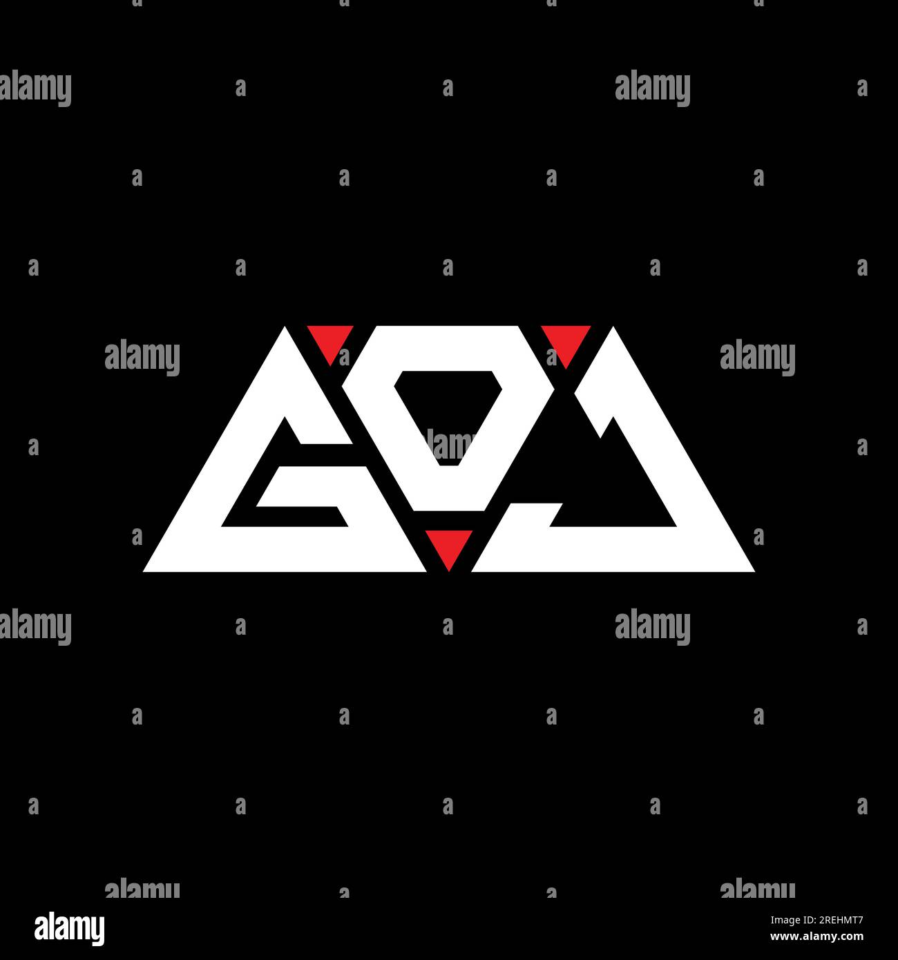 GOJ triangle letter logo design with triangle shape. GOJ triangle logo ...