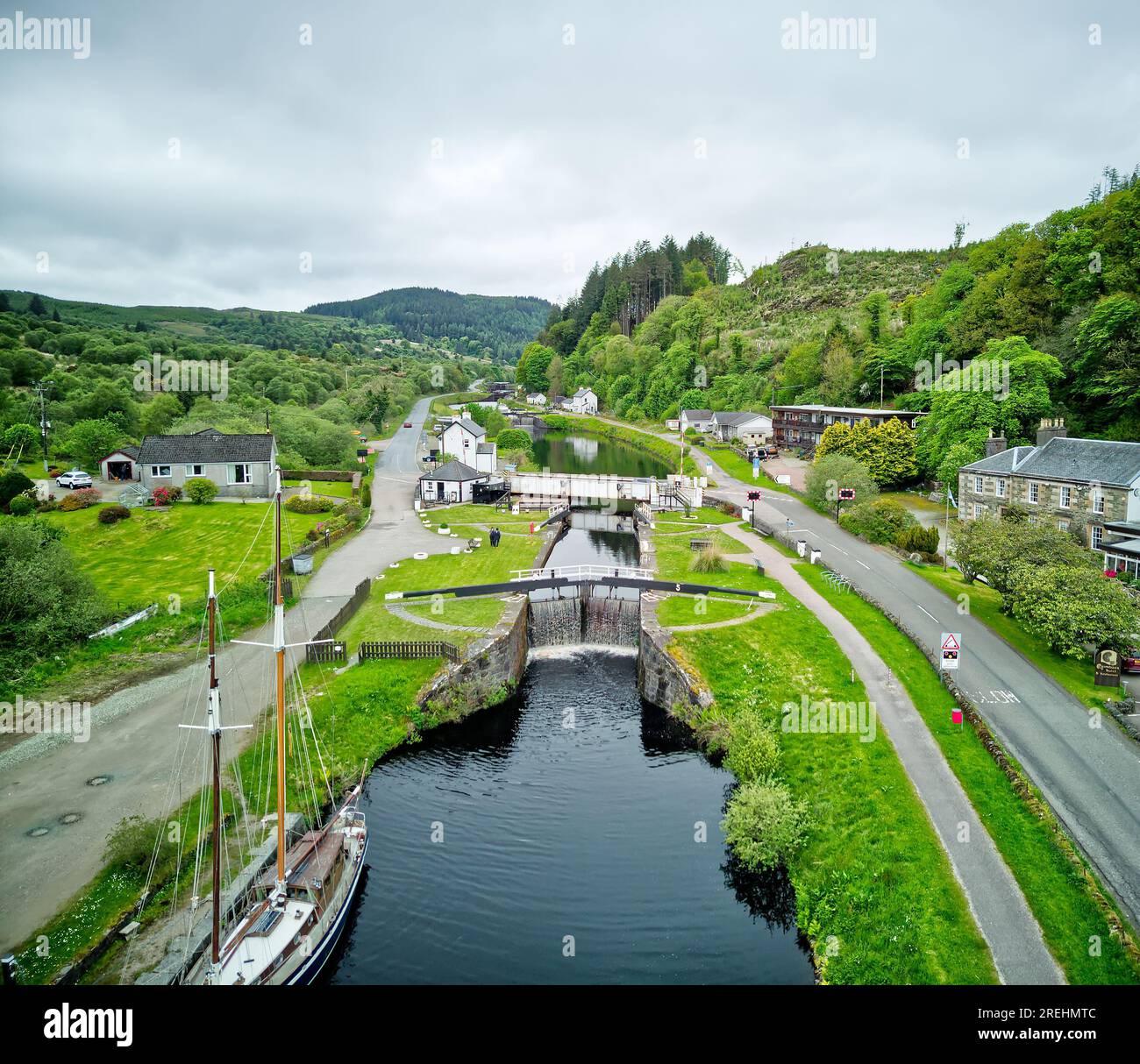 The Crinan Canal at Cairnbaan, Argyll, Scotland Stock Photo - Alamy