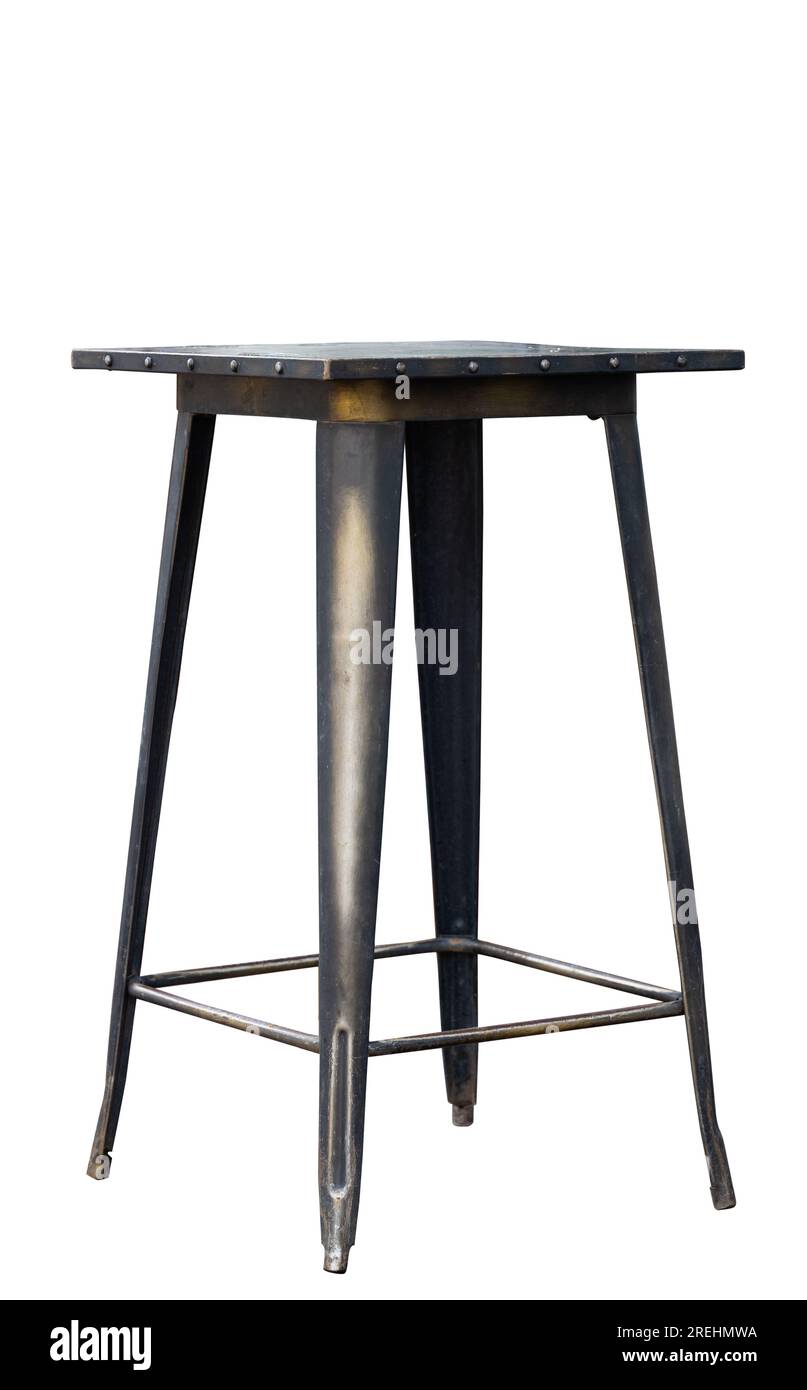 metal high table isolated on white background Stock Photo - Alamy