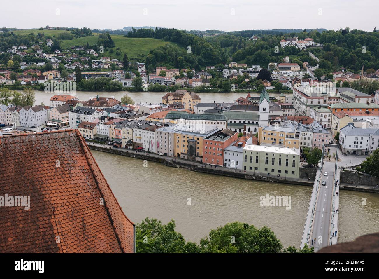 A beautiful authentic city located between three rivers in a medieval ...