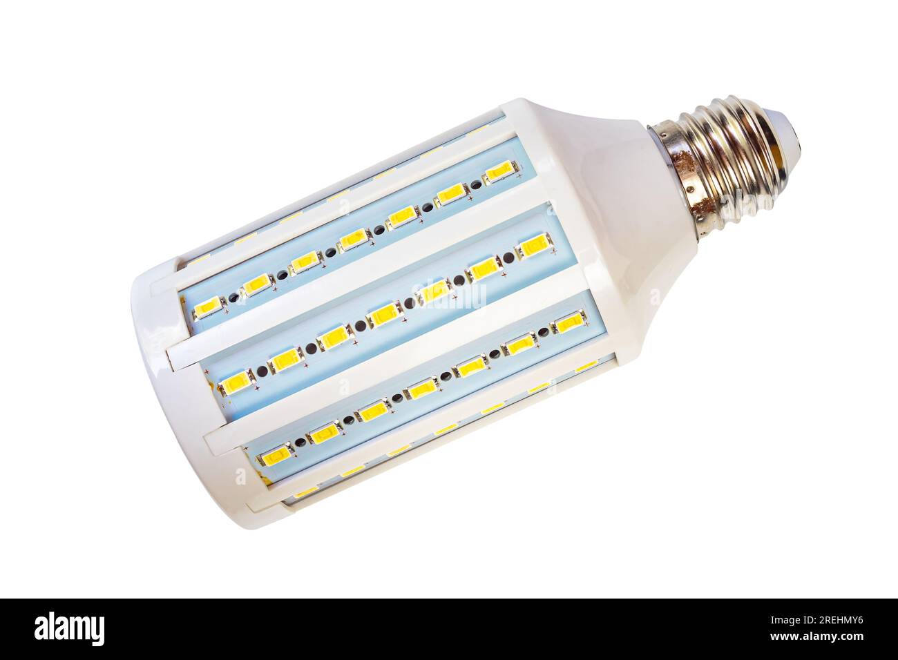 Top view of single studio led bulb lamp isolated on white background ...