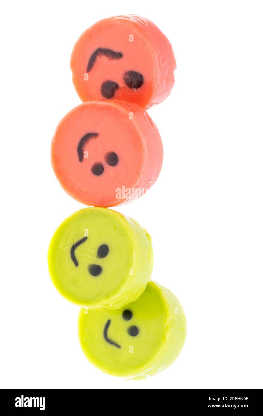 candy emoticons isolated on white background Stock Photo - Alamy