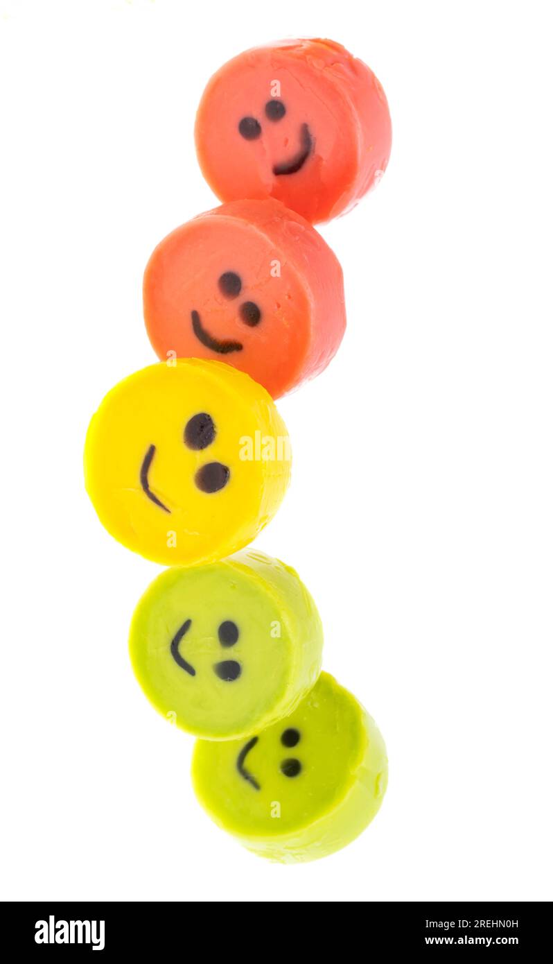 candy emoticons isolated on white background Stock Photo - Alamy