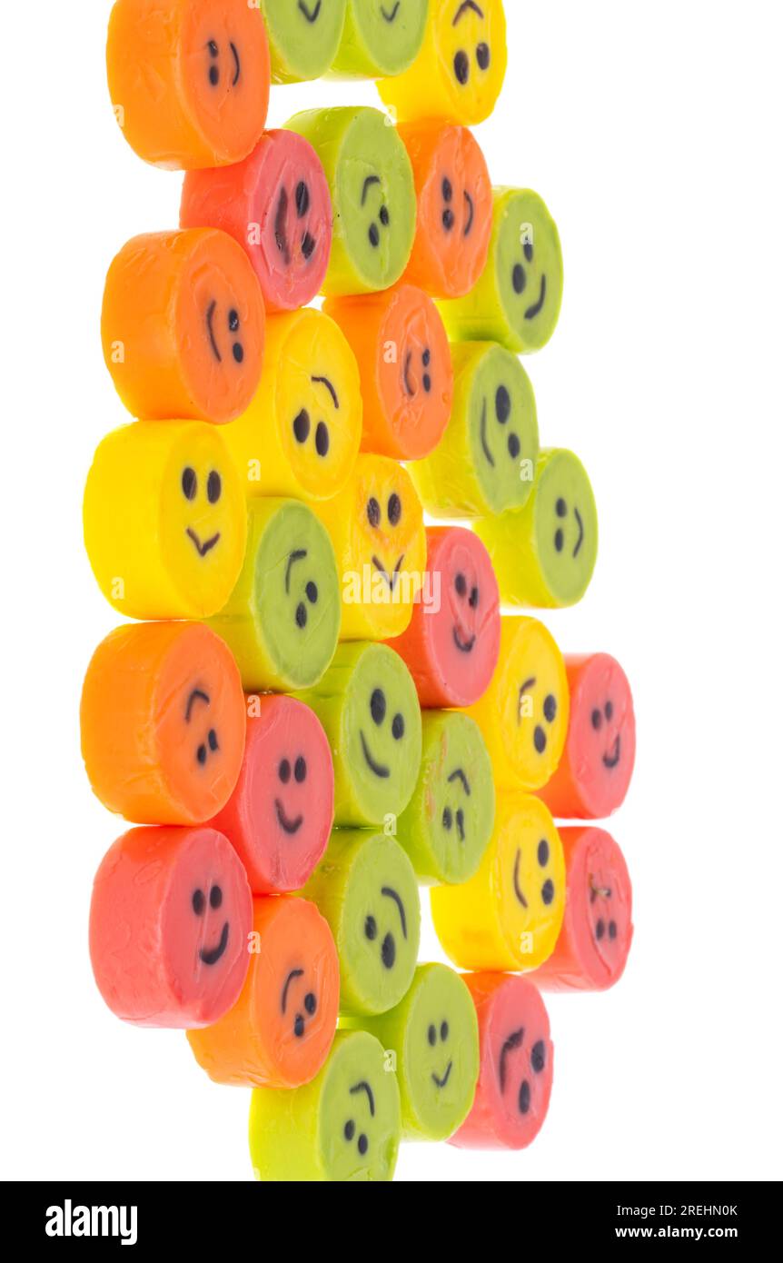 candy emoticons isolated on white background Stock Photo - Alamy