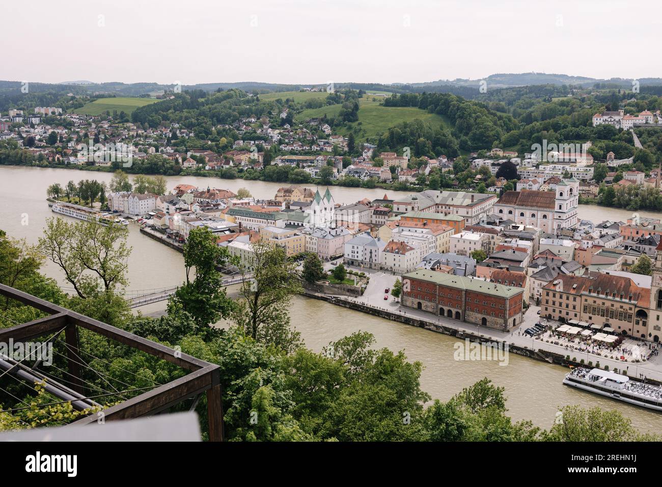A beautiful authentic city located between three rivers in a medieval ...