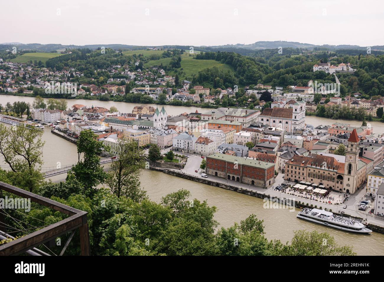 A beautiful authentic city located between three rivers in a medieval ...