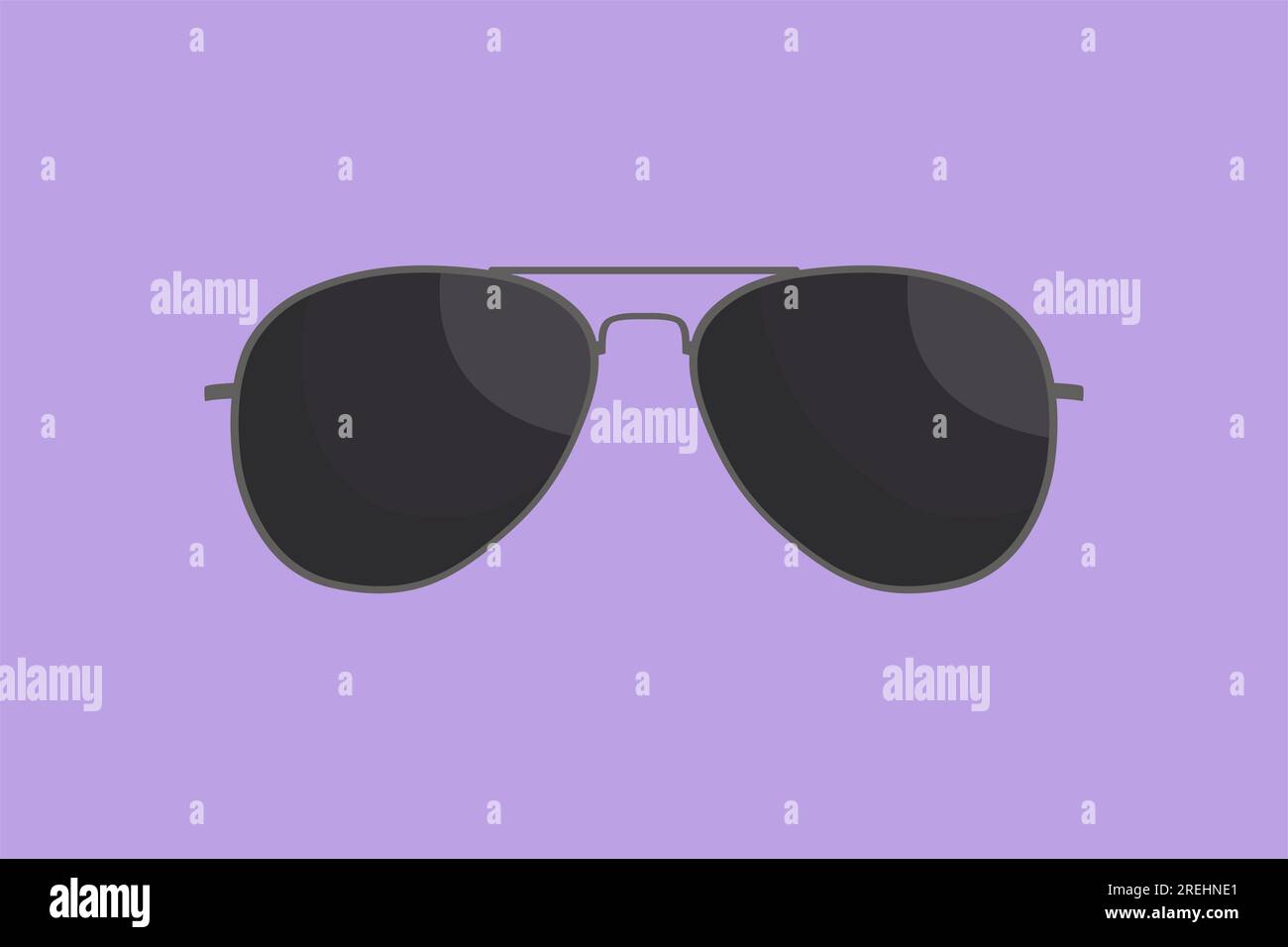 Graphic Flat Design Drawing Vintage Or Retro Glasses With Circle Frame Logo Round Black Rimmed