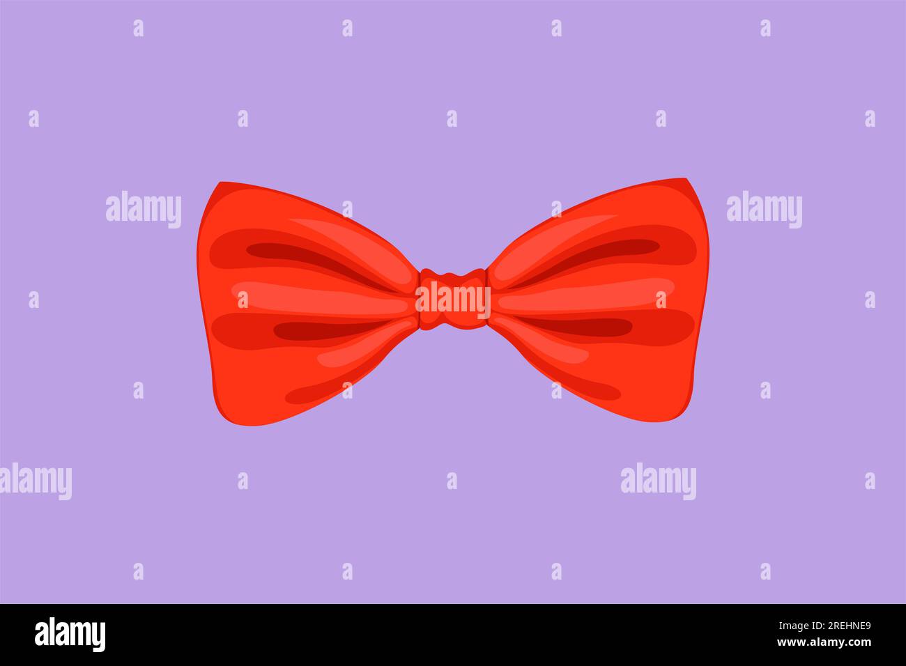 Graphic flat design drawing stylized red bow tie icon, label, logotype ...
