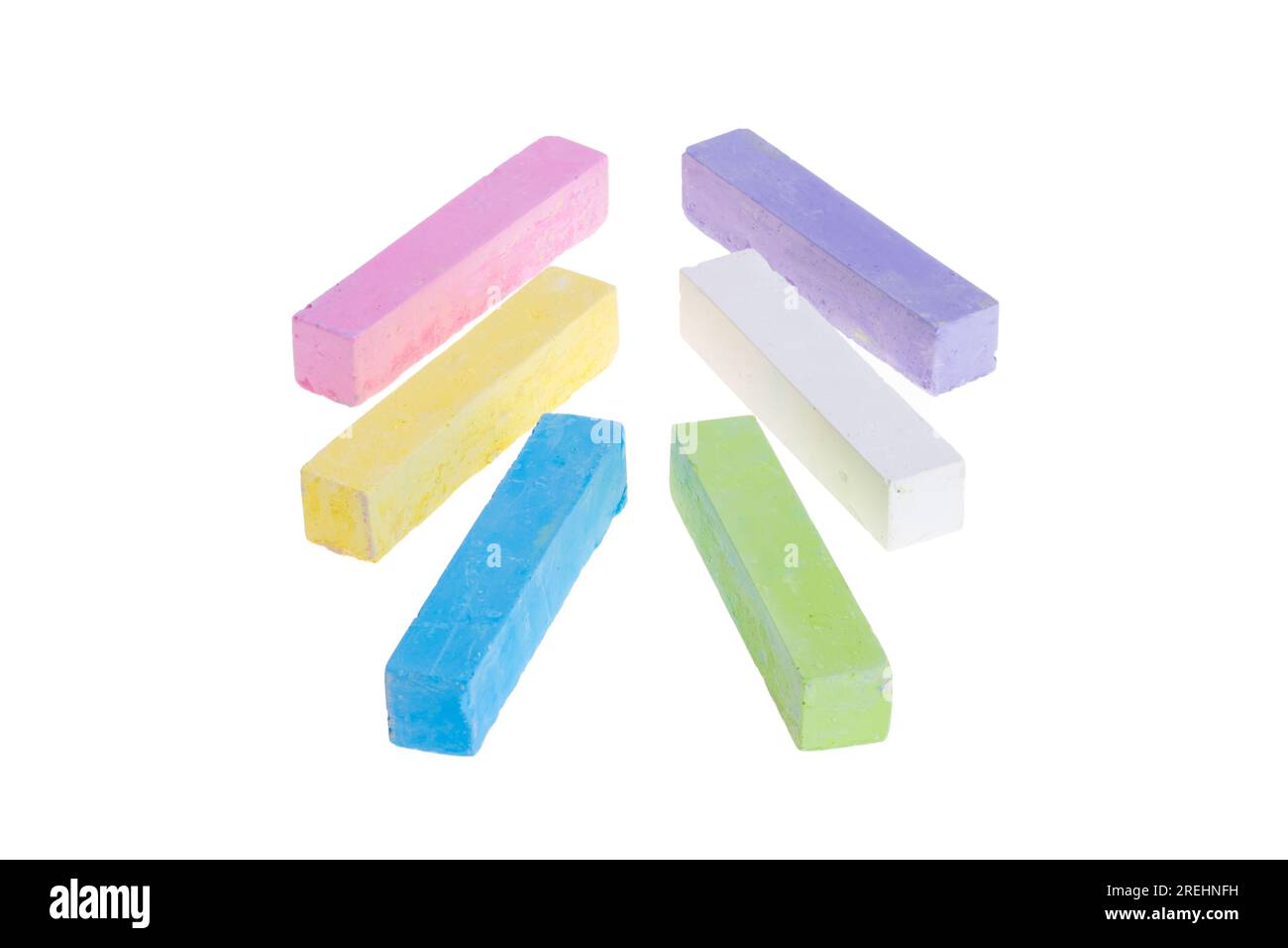 colored chalks isolated on white background Stock Photo - Alamy