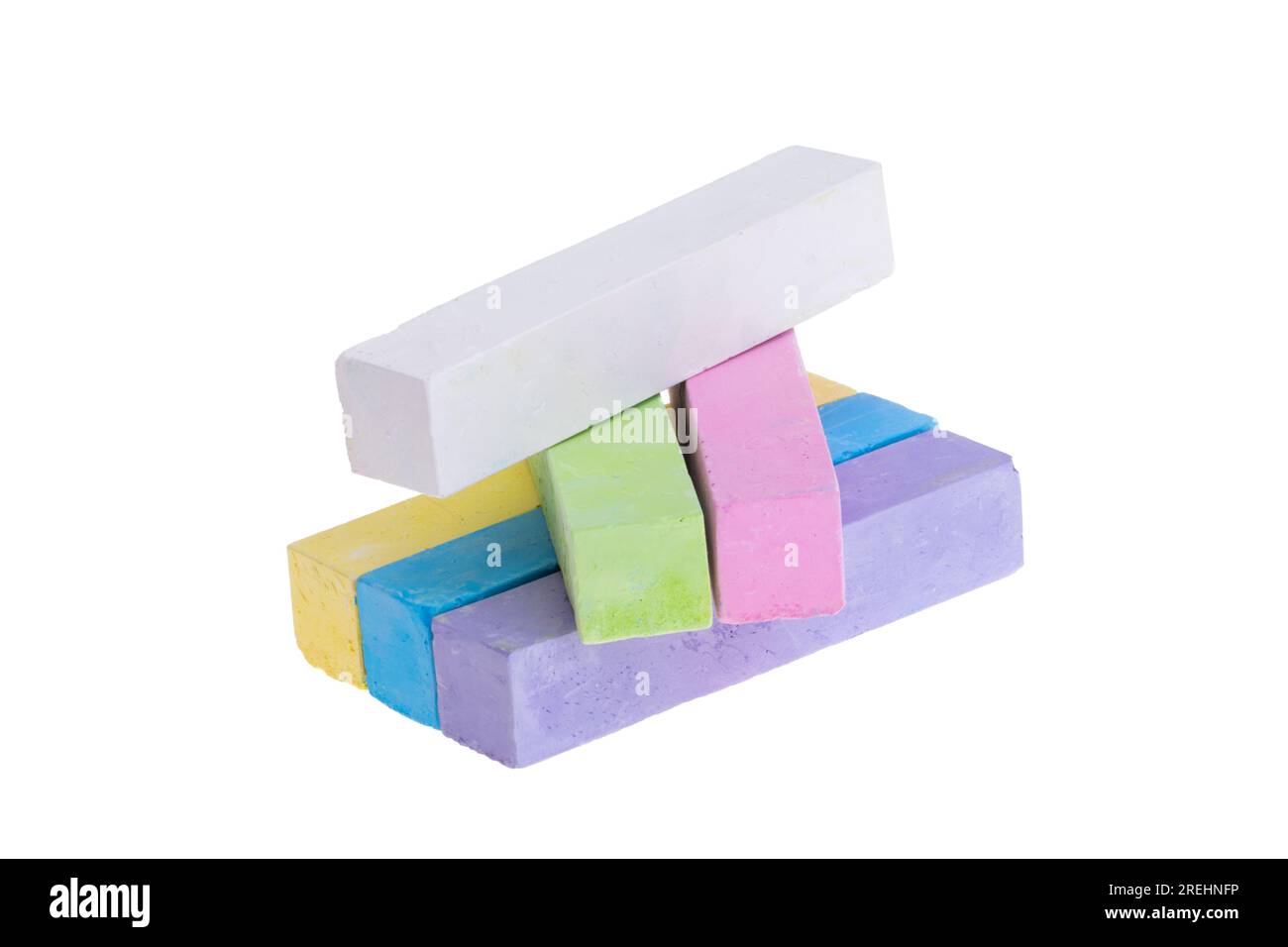colored chalks isolated on white background Stock Photo - Alamy
