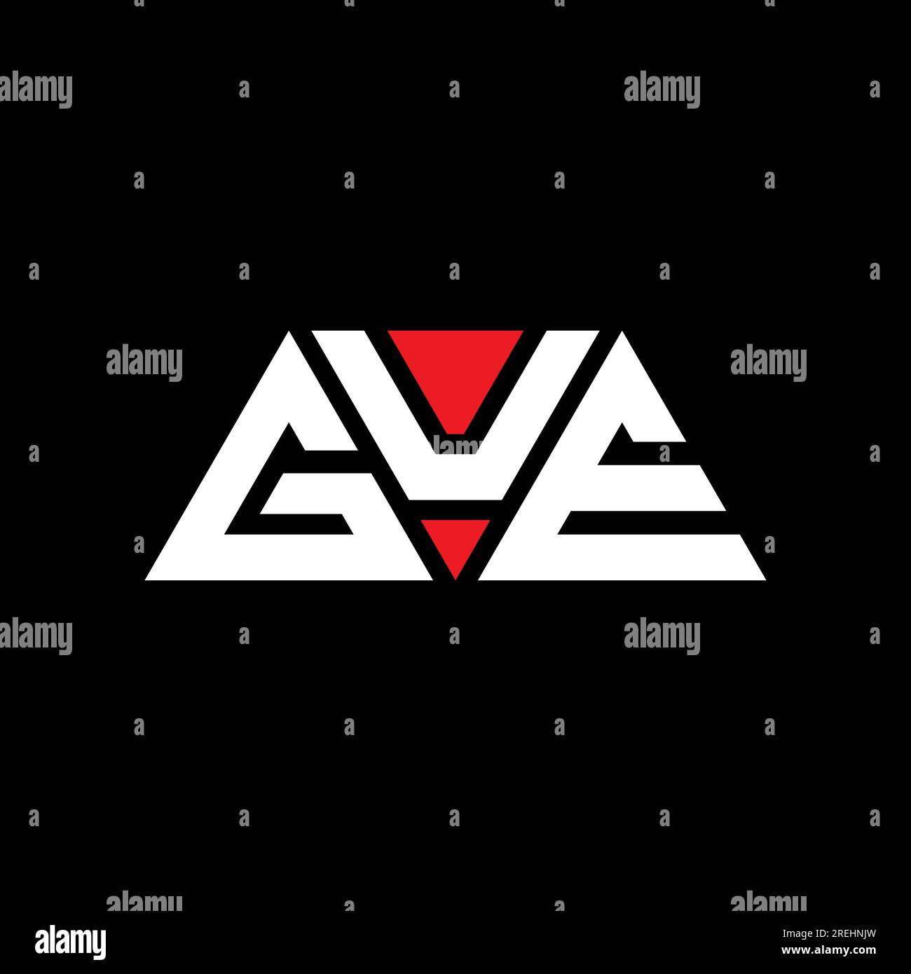 GUE triangle letter logo design with triangle shape. GUE triangle logo ...