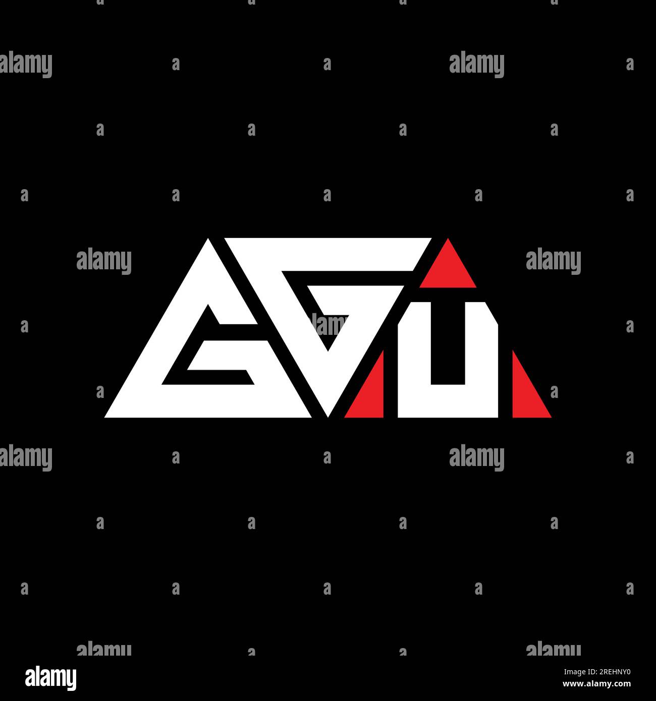 GGU triangle letter logo design with triangle shape. GGU triangle logo ...