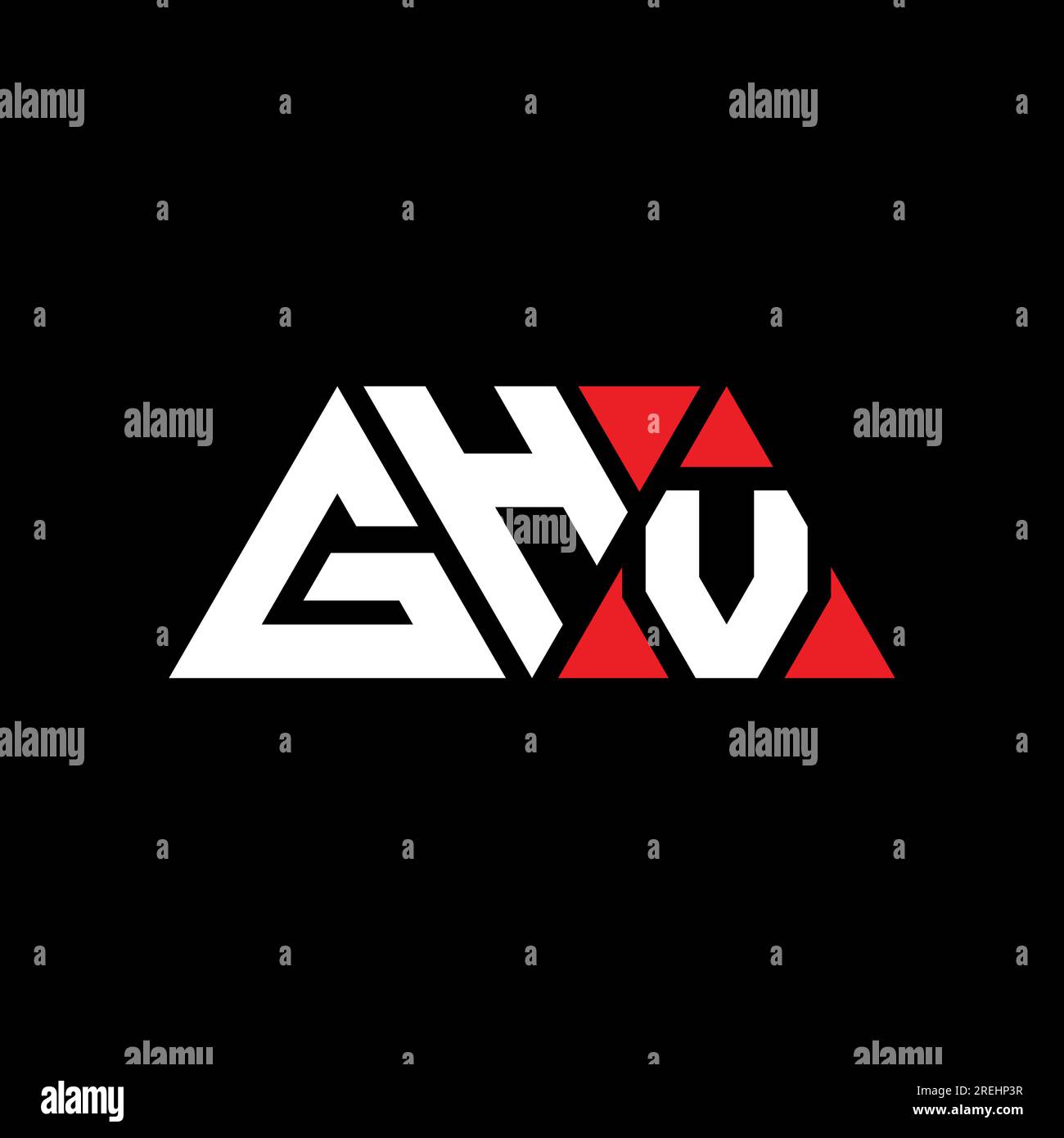 GHV triangle letter logo design with triangle shape. GHV triangle logo ...