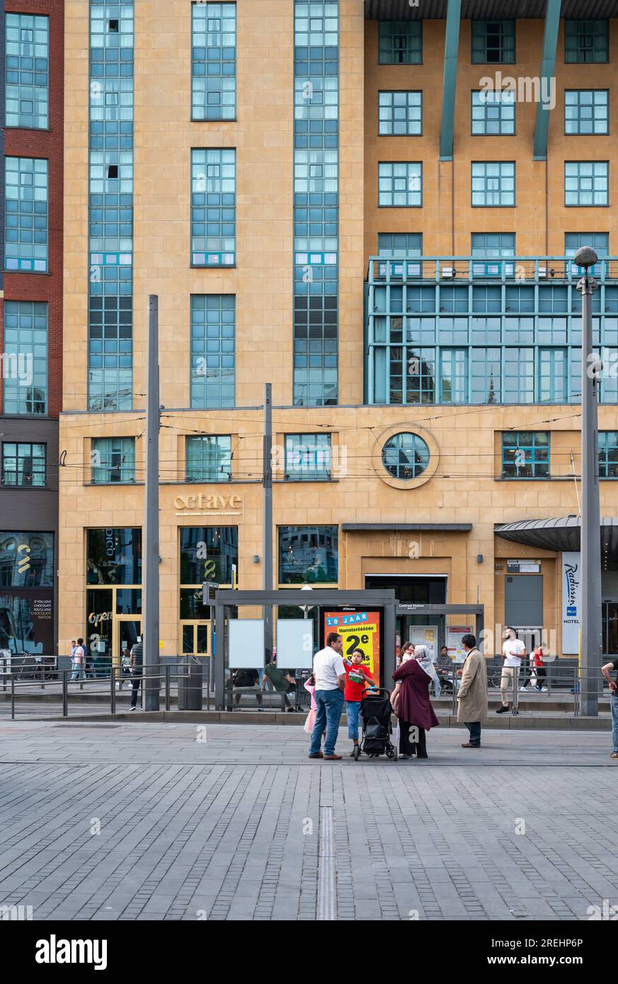 Antwerp, Belgium - June 30, 2023 - Contemporary facade of the Radisson ...