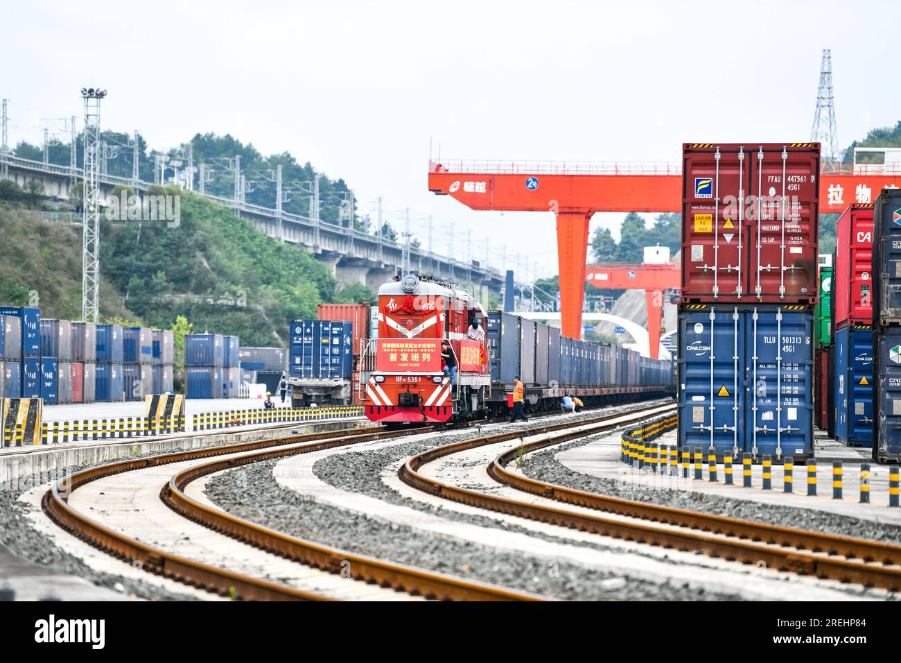 Guiyang. 28th July, 2023. This photo taken on July 28, 2023 shows the first direct China-Central ...
