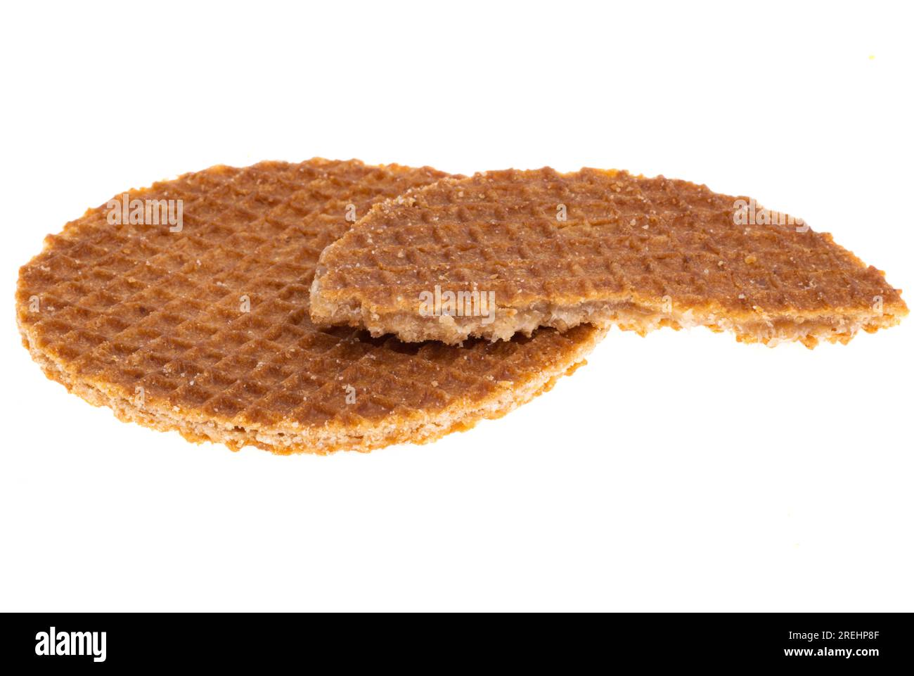 dutch waffles isolated on white background Stock Photo - Alamy