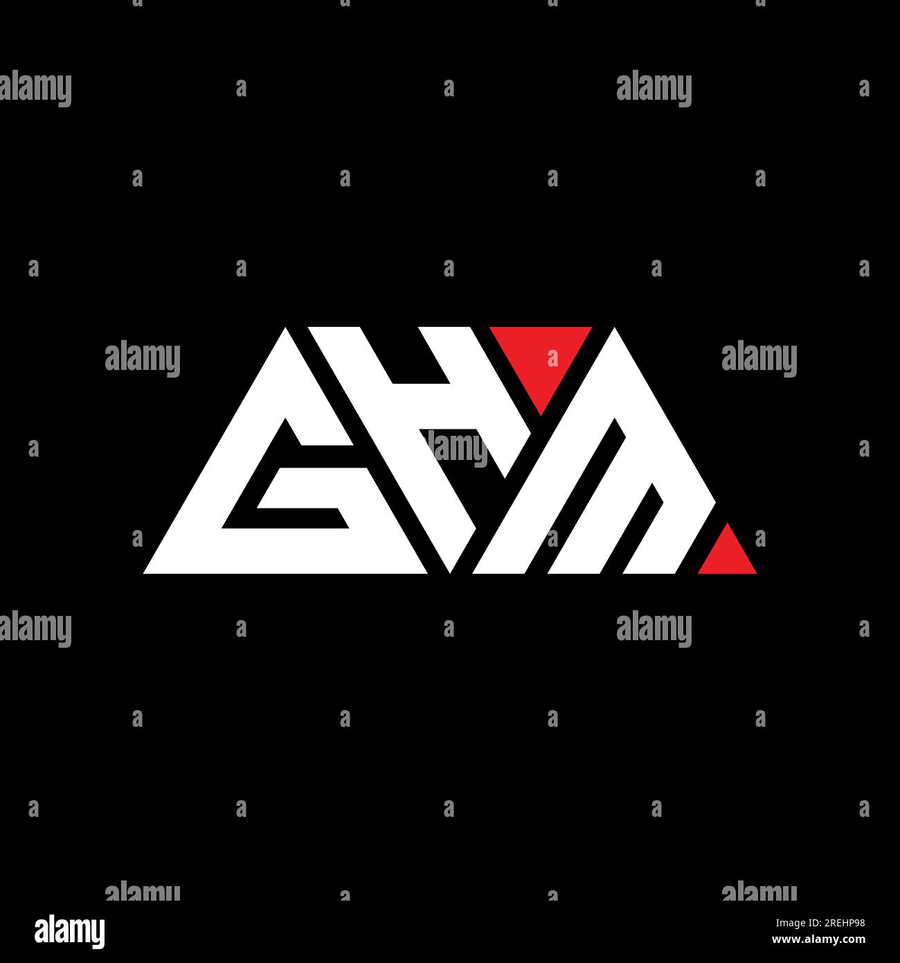 GHM triangle letter logo design with triangle shape. GHM triangle logo ...
