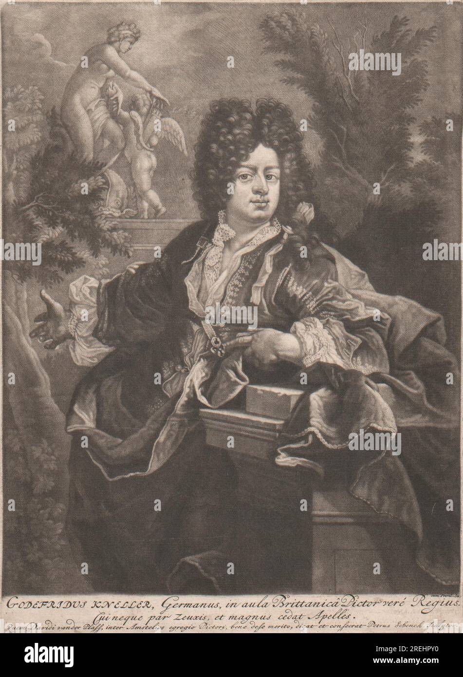 Portrait of G. Kneller by Peter Schenk the Elder Stock Photo - Alamy