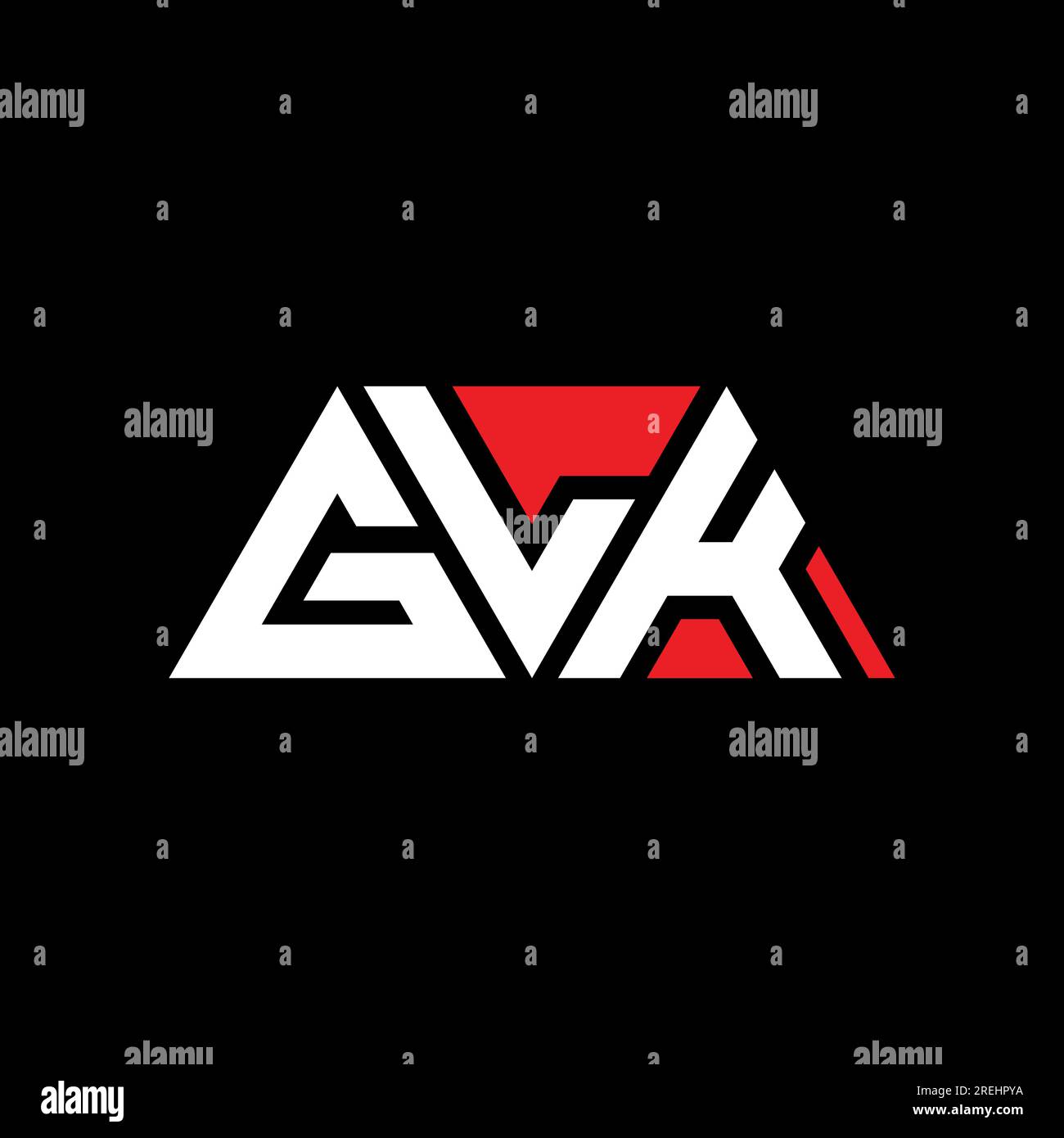 GLK triangle letter logo design with triangle shape. GLK triangle logo ...
