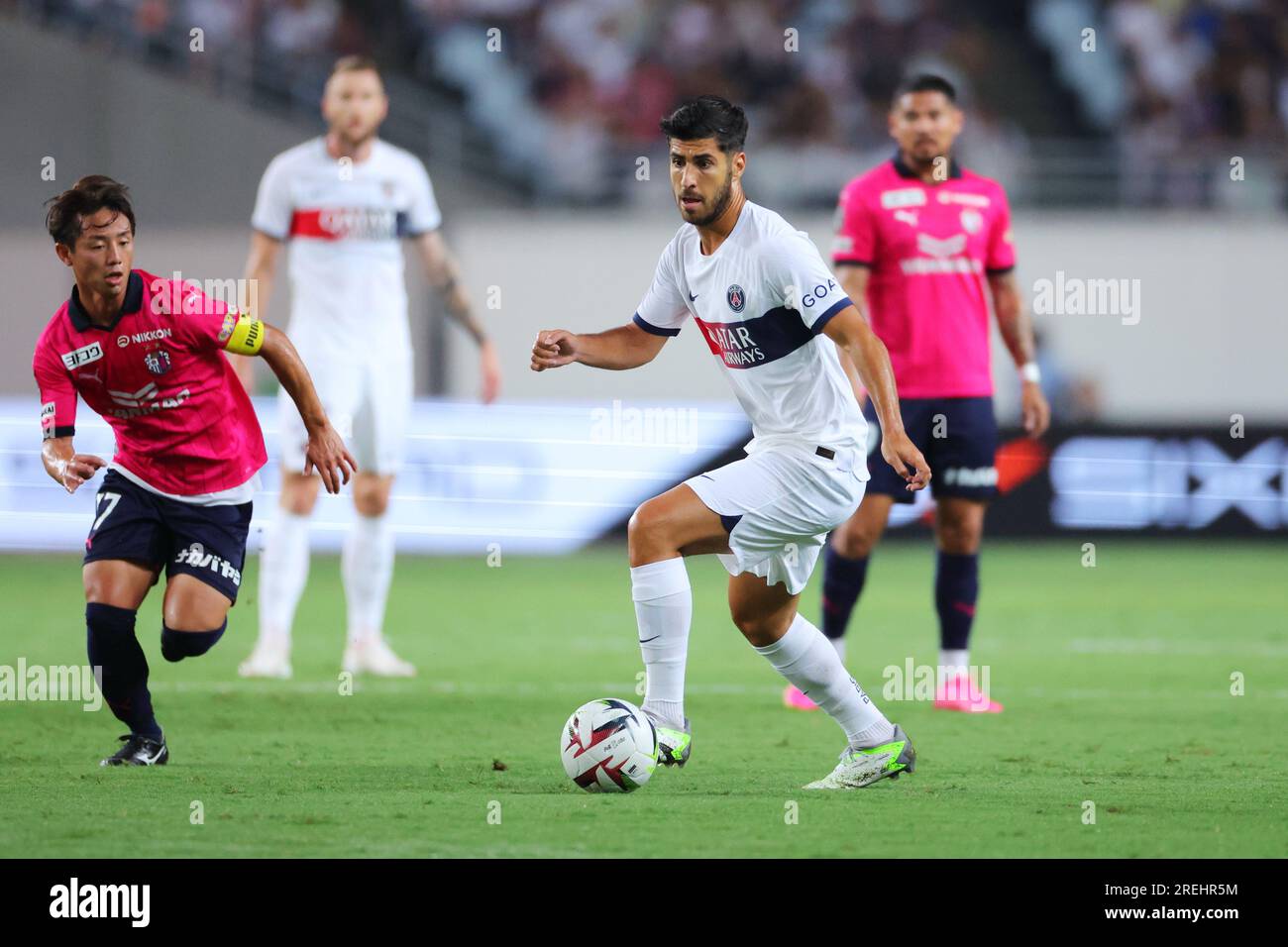 Osaka, Japan. 28th July, 2023. (L-R) Tokuma Suzuki (Cerezo), Marco ...
