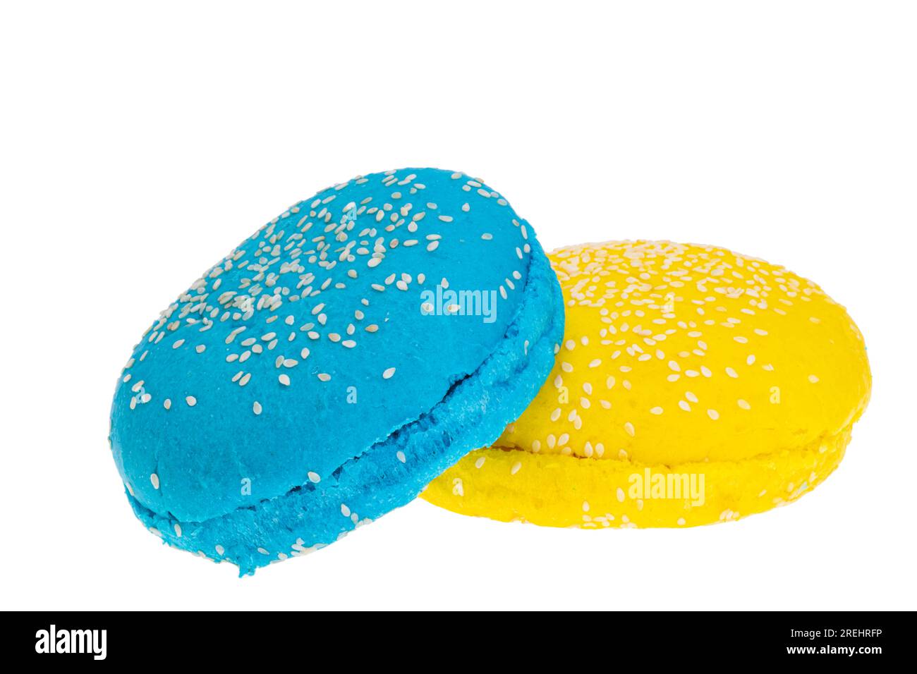 colored burger bun isolated on white background Stock Photo - Alamy