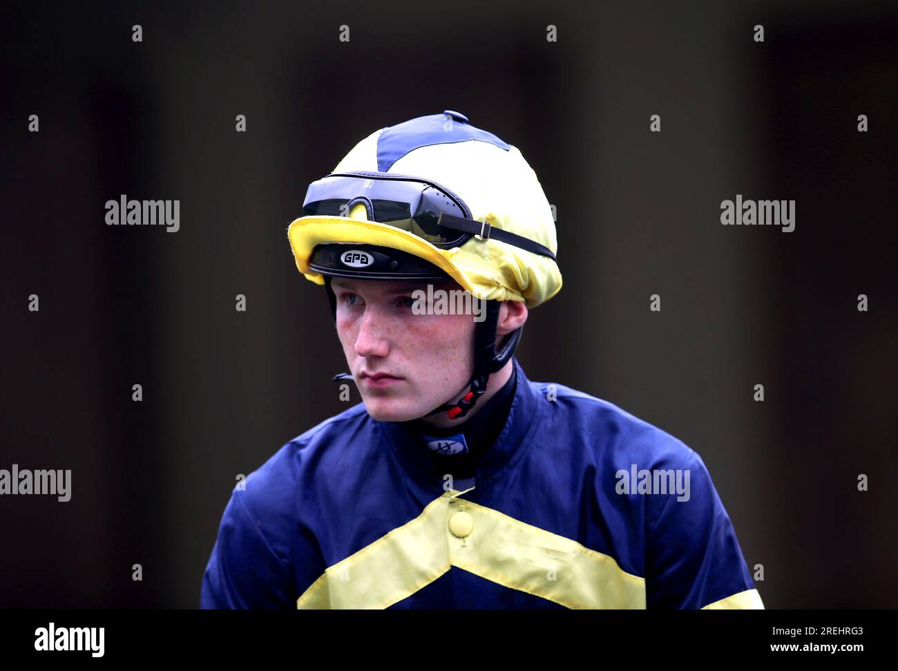 Jockey Rhys Clutterbuck prior to competing in the Slingsby Gin Handicap ...