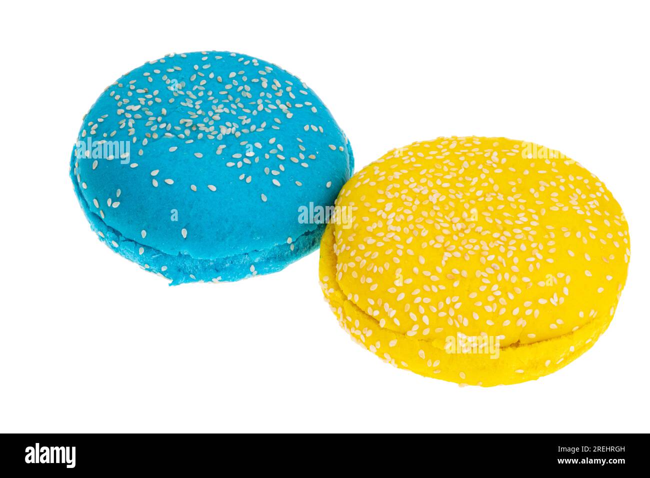 colored burger bun isolated on white background Stock Photo - Alamy