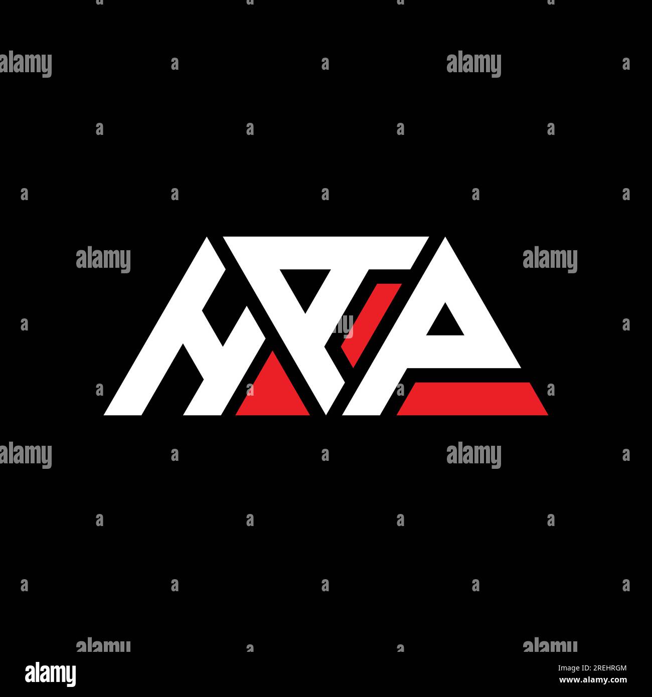 HAP triangle letter logo design with triangle shape. HAP triangle logo ...