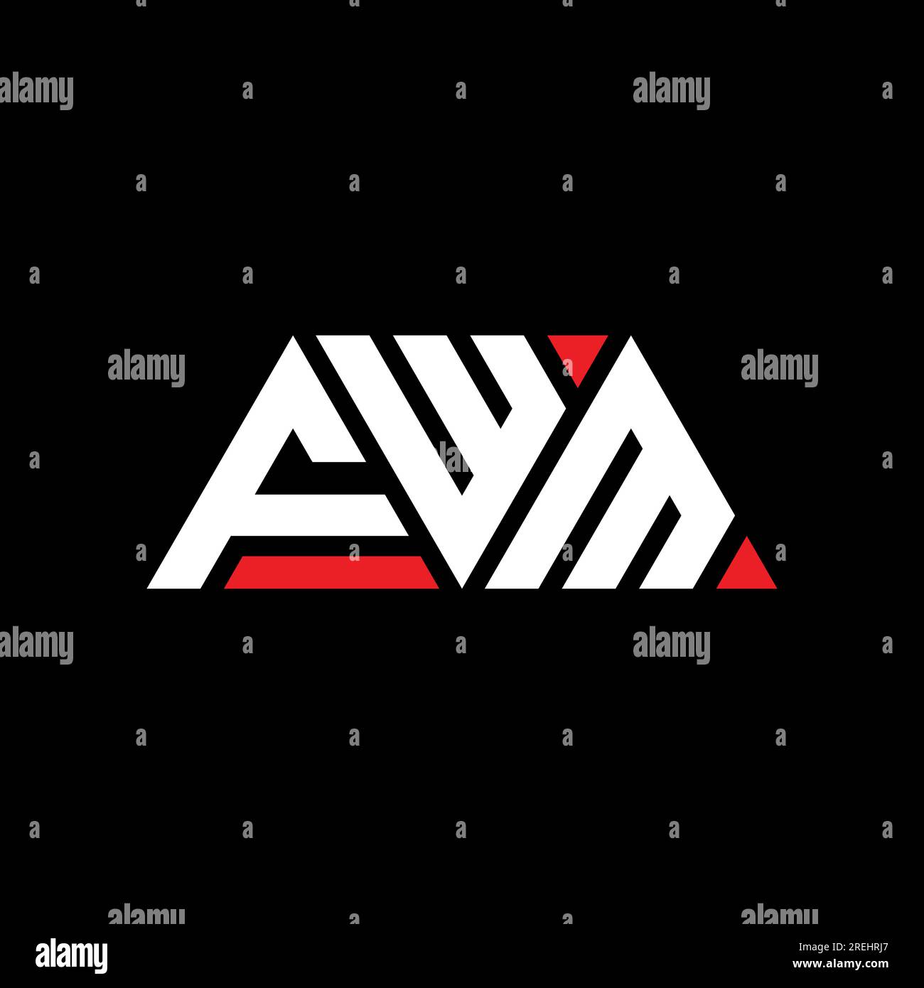 FWM triangle letter logo design with triangle shape. FWM triangle logo ...