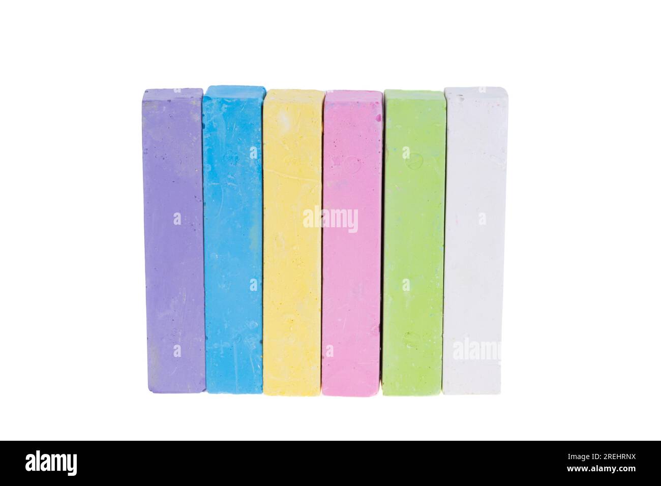 colored chalks isolated on white background Stock Photo - Alamy